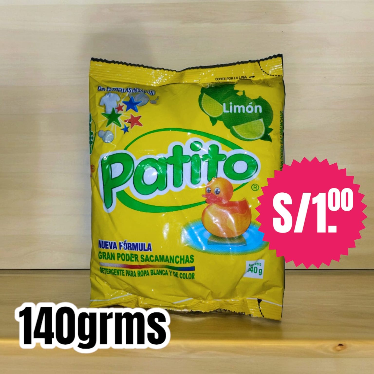 DETERGENTE EN POLVO PARA LAVAR ,PATITO, BOLSITA DE 140 GRAMOS, PRECIO DE BOLSITA A TAN SOLO ...